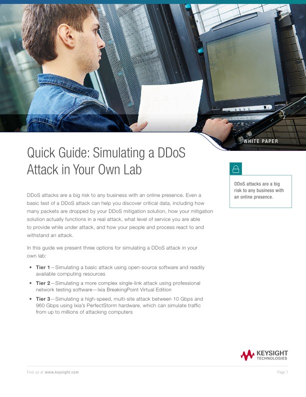 Quick Guide: Simulating A DDoS Attack in Your Own Lab PDF Asset Page | Keysight